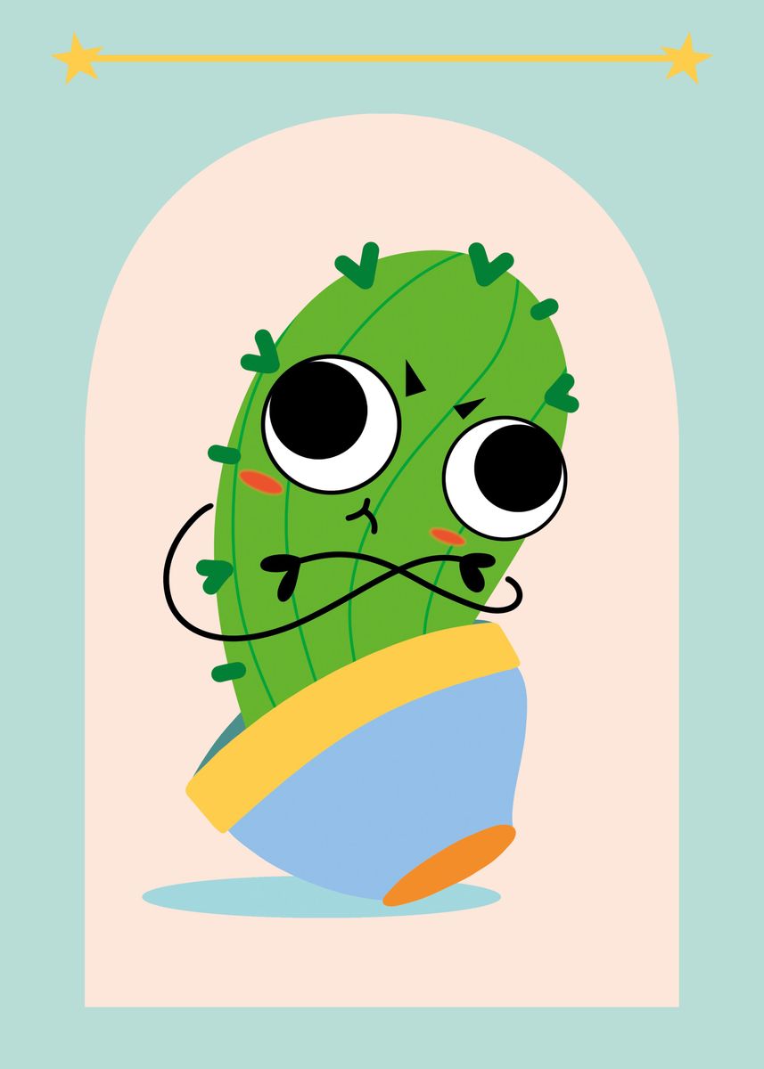 'Cactus with Googly Eyes' Poster by Genesis | Displate