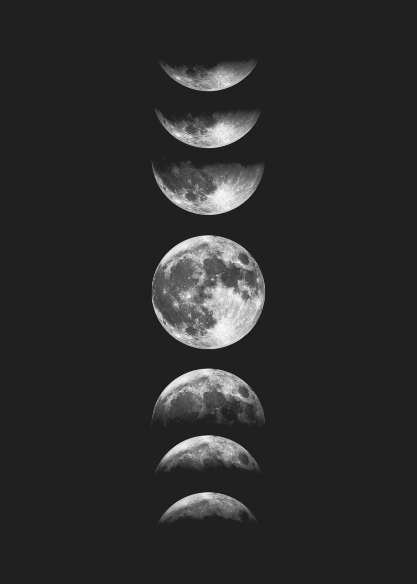'moon' Poster, picture, metal print, paint by SplashDesign | Displate