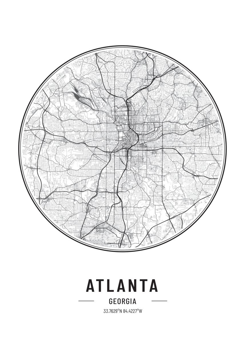 'Atlanta USA' Poster, picture, metal print, paint by Designersen | Displate