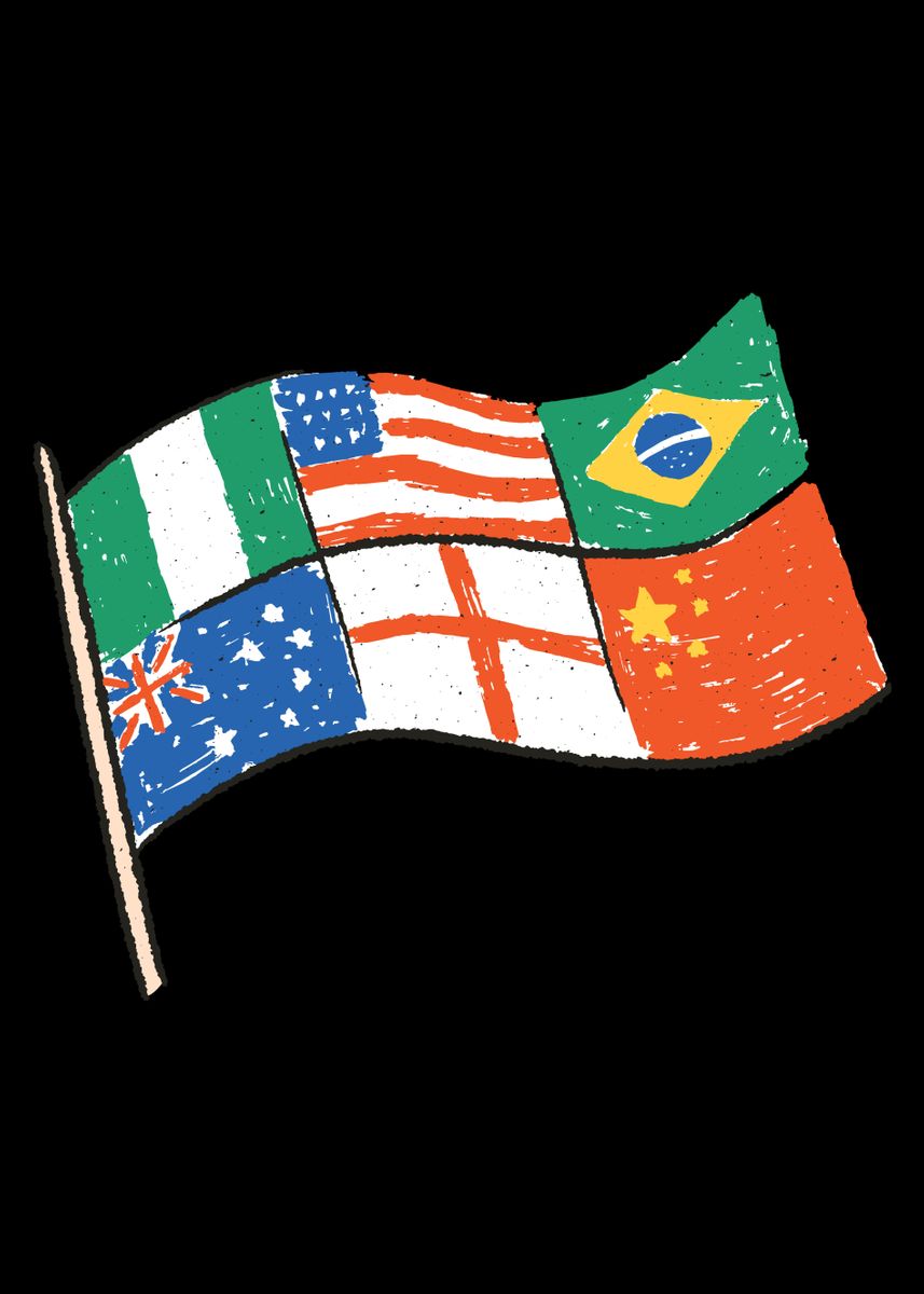 'MULTI FLAG' Poster, picture, metal print, paint by thetshirtshop2020 ...