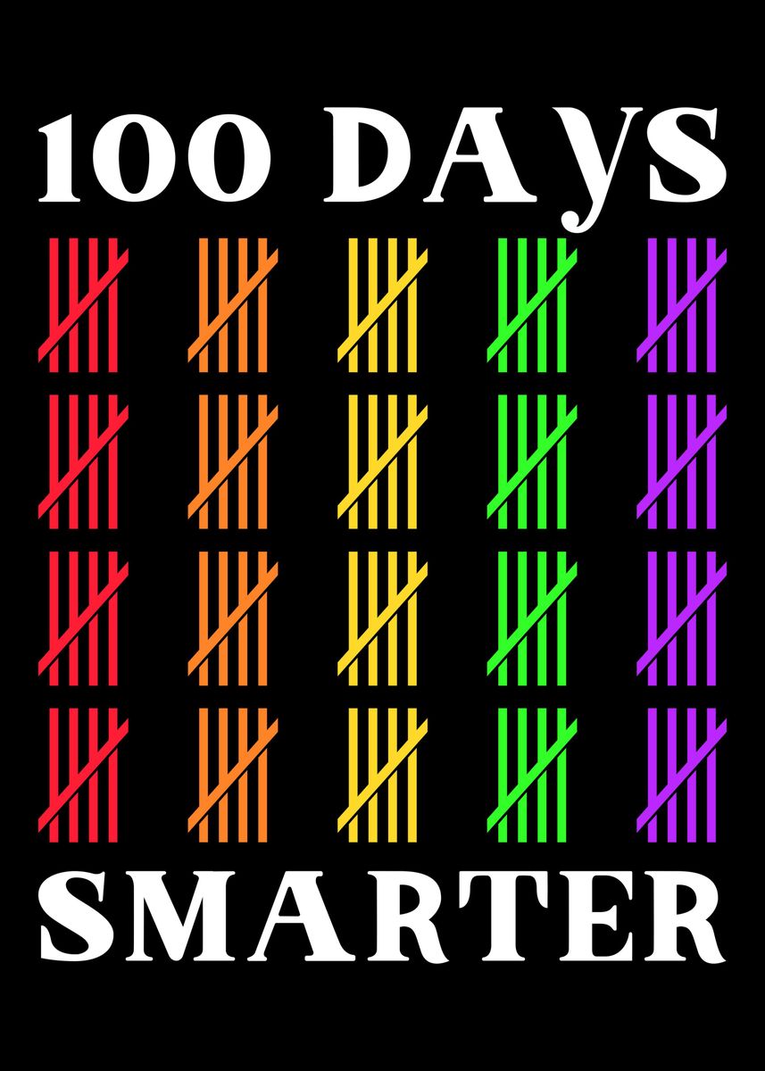 '100 Days Smarter School' Poster by Cooldruck | Displate