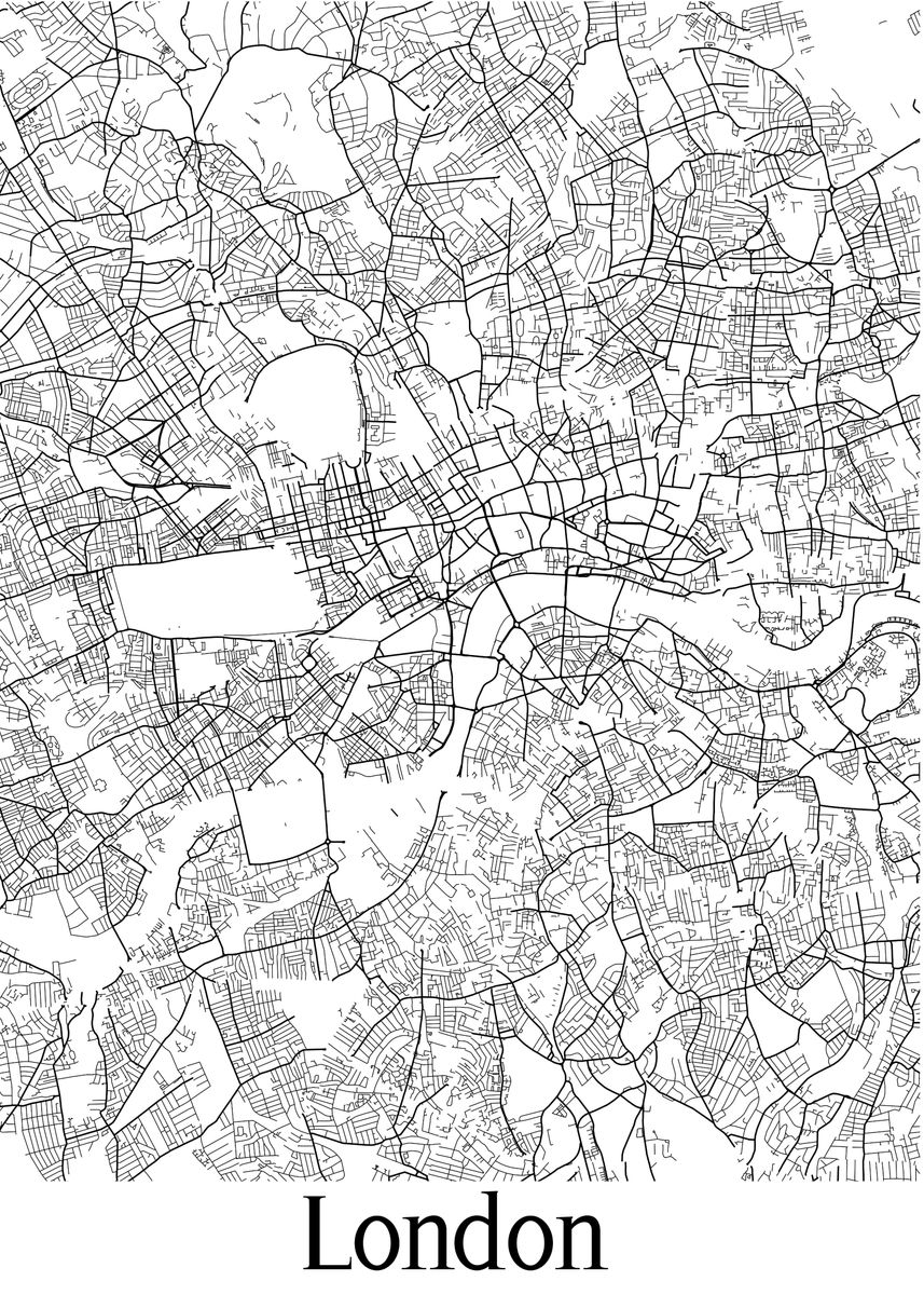 'London England City Map' Poster by Tim Hinz | Displate