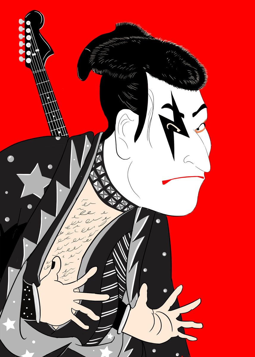 'Rock Otani Ukiyo Japan' Poster by Fox Republic | Displate