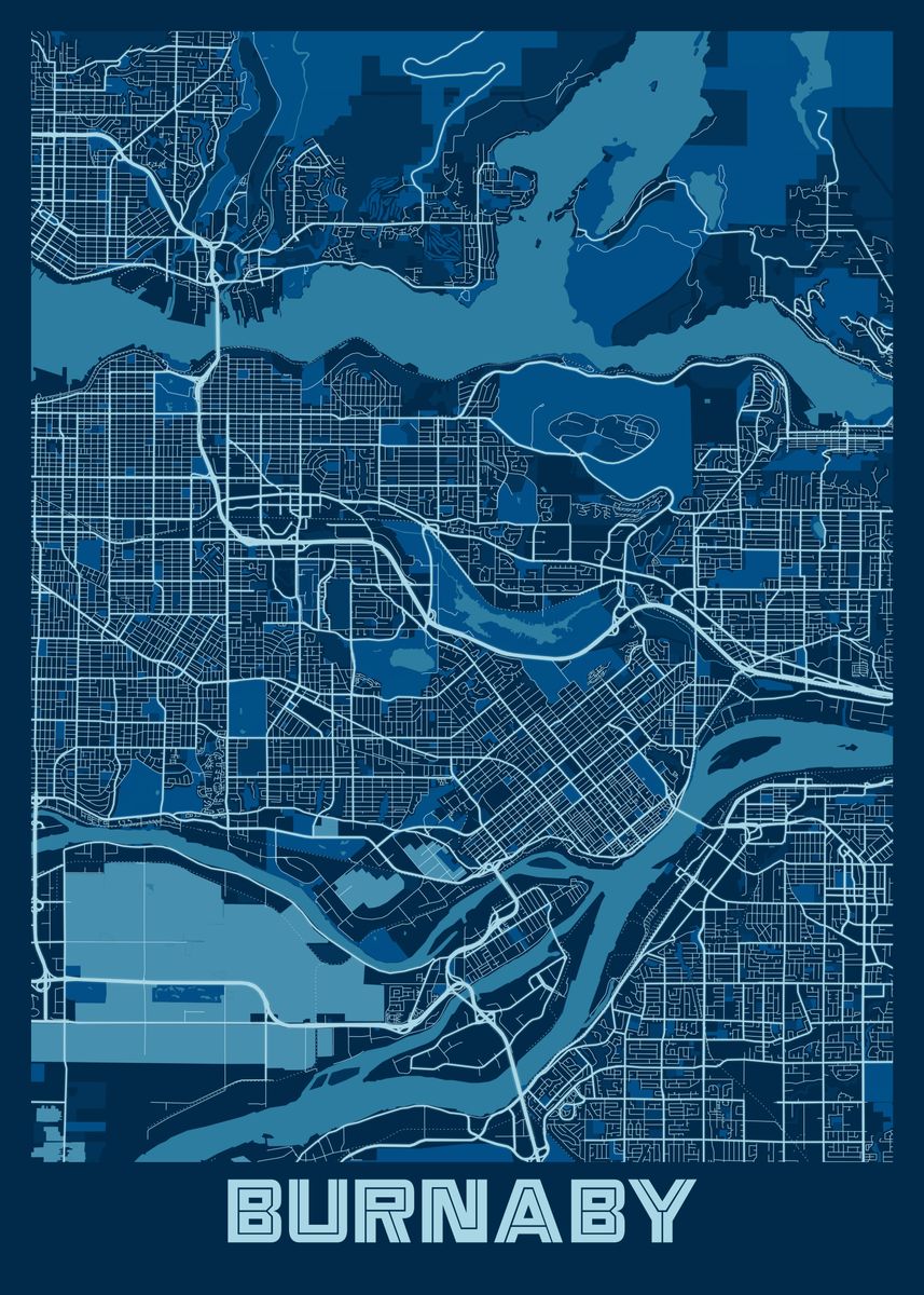 'Burnaby Peace City Map' Poster, picture, metal print, paint by Tien ...