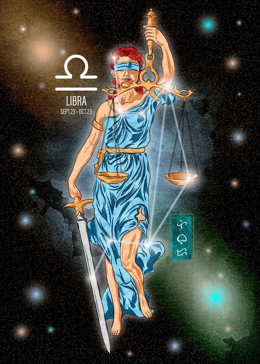 'Libra' Poster, picture, metal print, paint by Thor Reyes | Displate