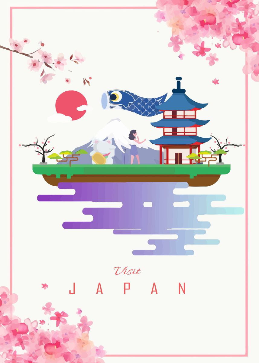 'Visit Japan' Poster, picture, metal print, paint by Metal Posters ...