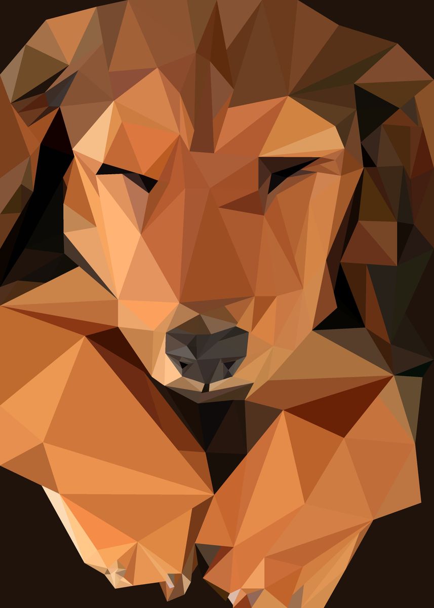 'Low poly Dog' Poster, picture, metal print, paint by Green Goblin ...