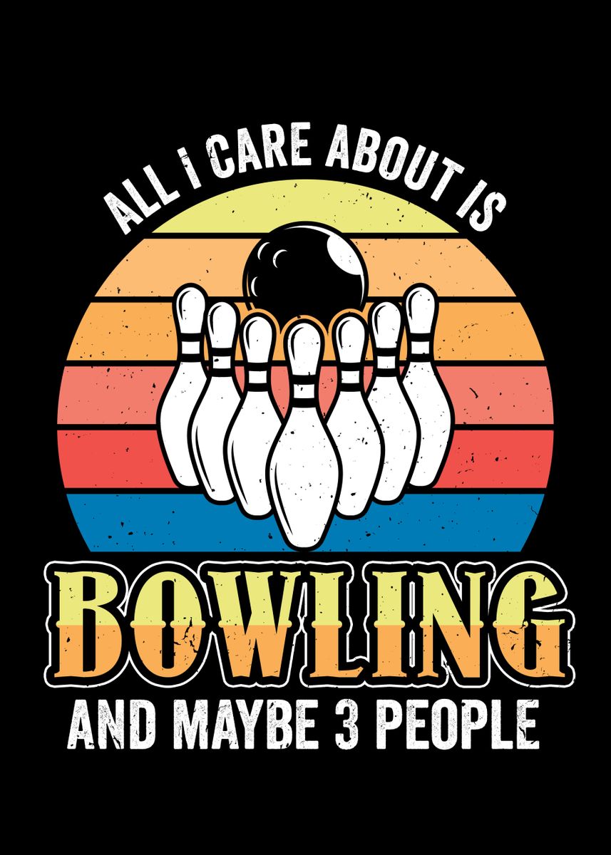'Bowling Pins Strike Bowl' Poster, picture, metal print, paint by ...