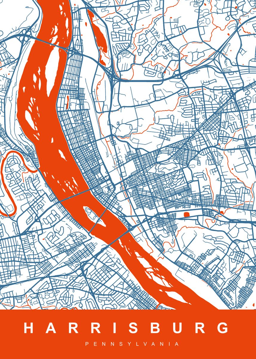 'HARRISBURG Pennsylvania' Poster, picture, metal print, paint by ...