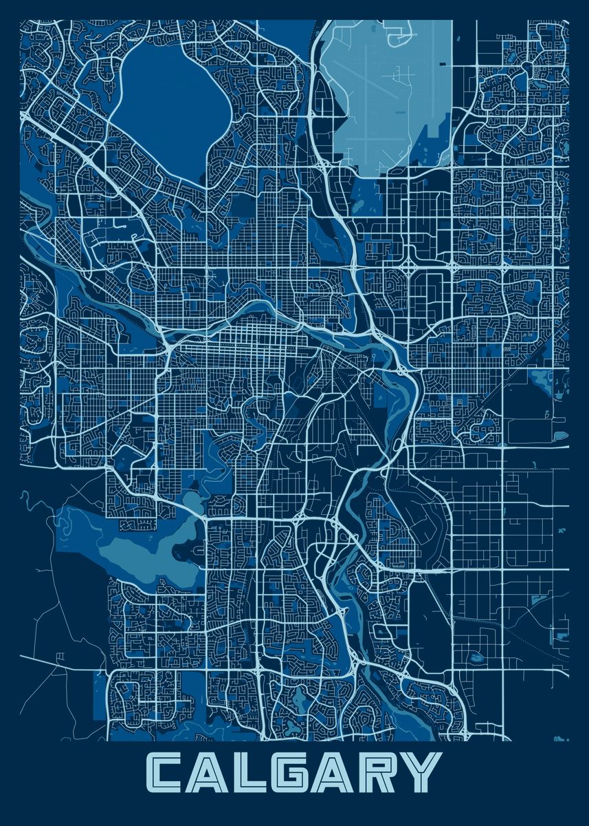 'Calgary Peace City Map' Poster, picture, metal print, paint by Tien ...