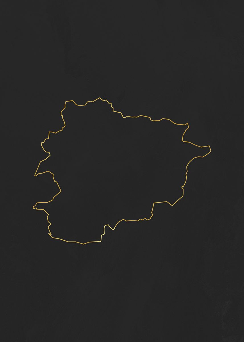 'Andorra map' Poster, picture, metal print, paint by Visitify | Displate