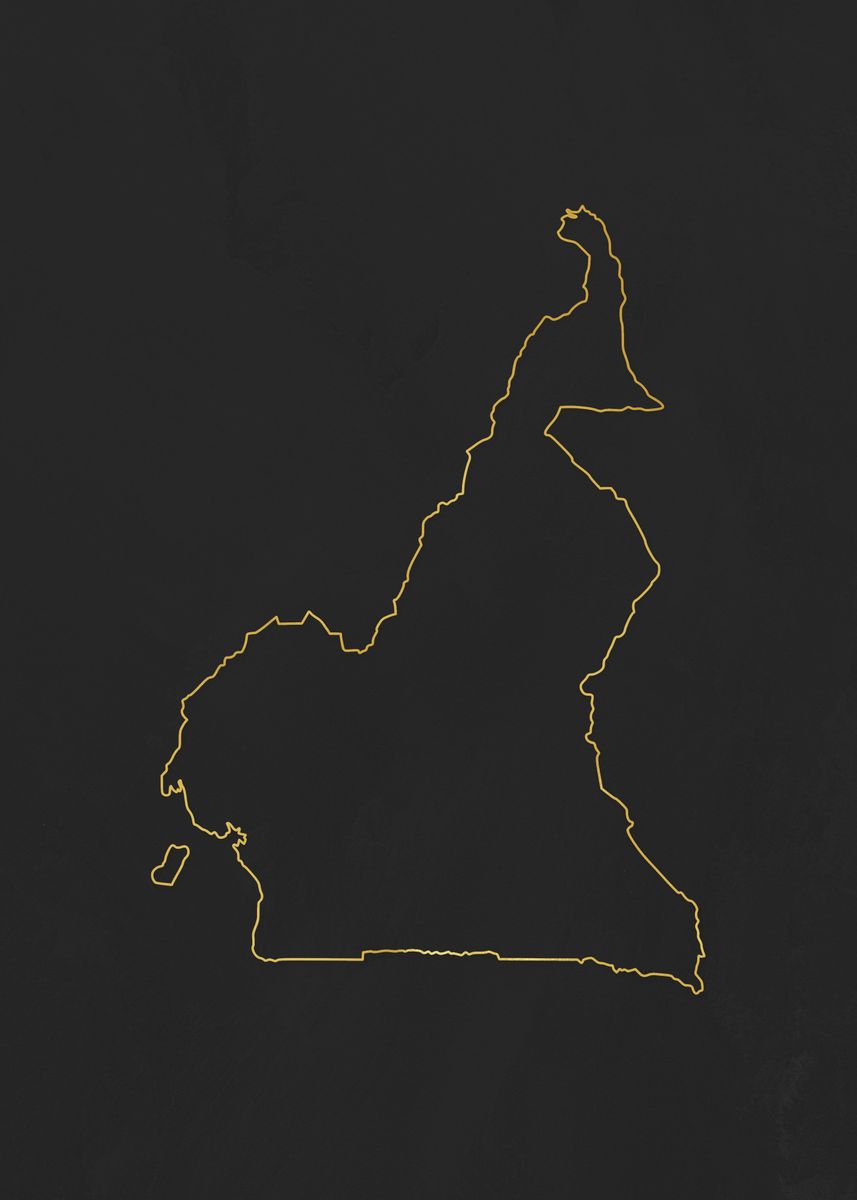 'Cameroon Map' Poster, picture, metal print, paint by Visitify | Displate