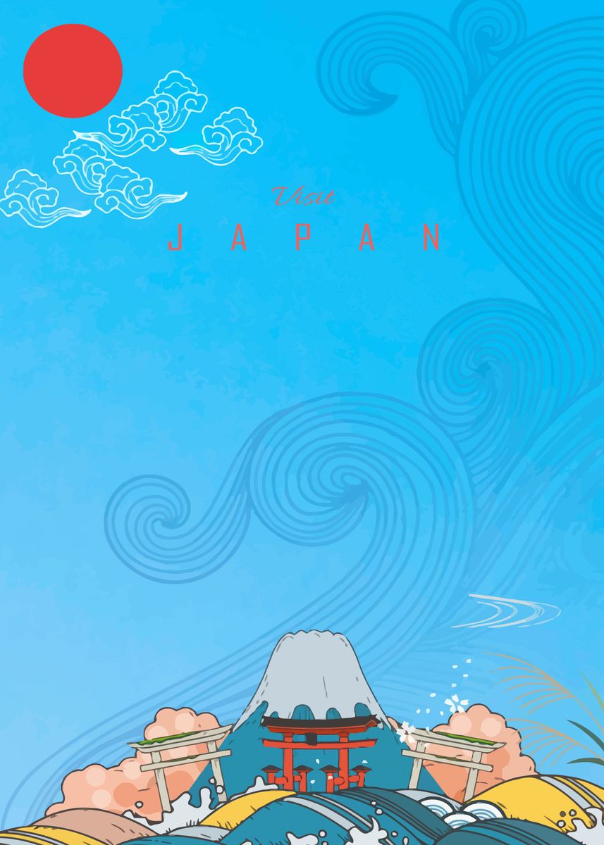 'Visit Japan' Poster, picture, metal print, paint by Metal Posters ...