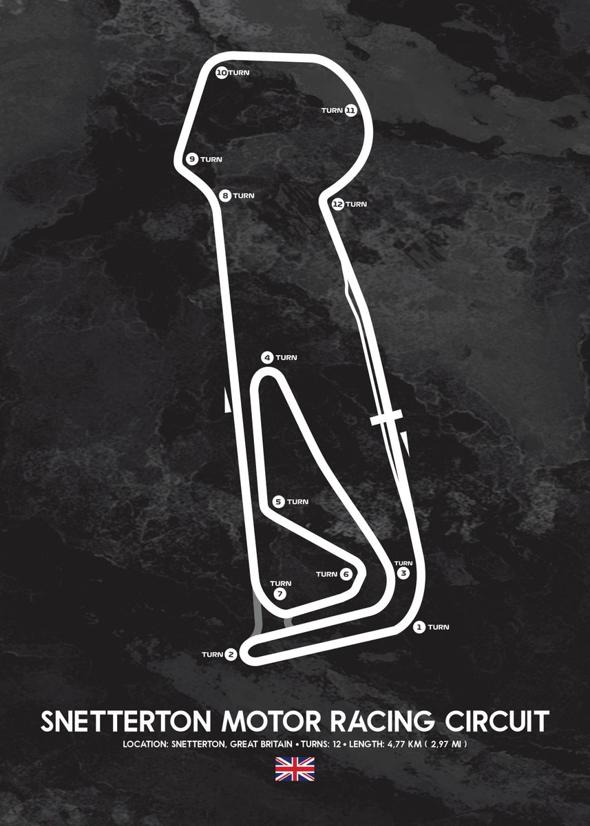 'Snetterton Circuit' Poster, picture, metal print, paint by Mapsters ...