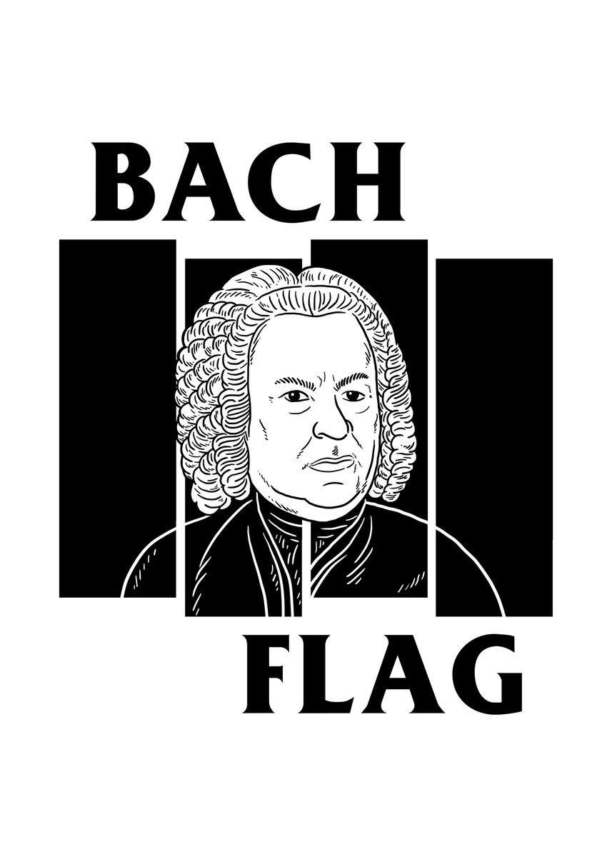 'Bach Flag ' Poster, picture, metal print, paint by Yipptee | Displate
