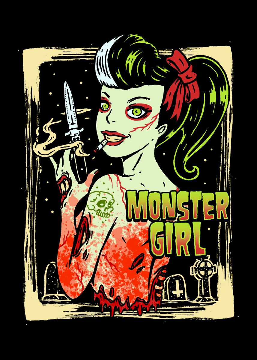 'Monster Girl' Poster, picture, metal print, paint by Monsters and ...