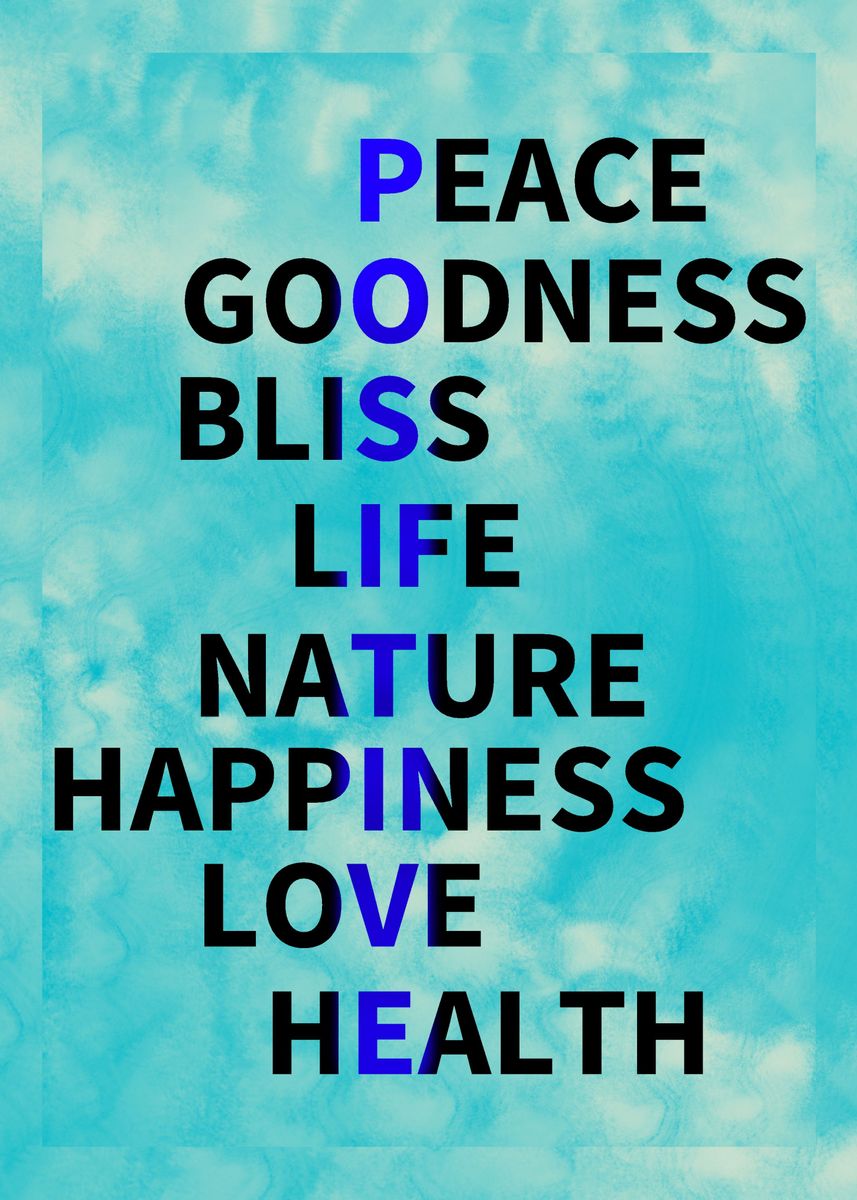 'Positive Words' Poster, picture, metal print, paint by Nathascha Kehl ...