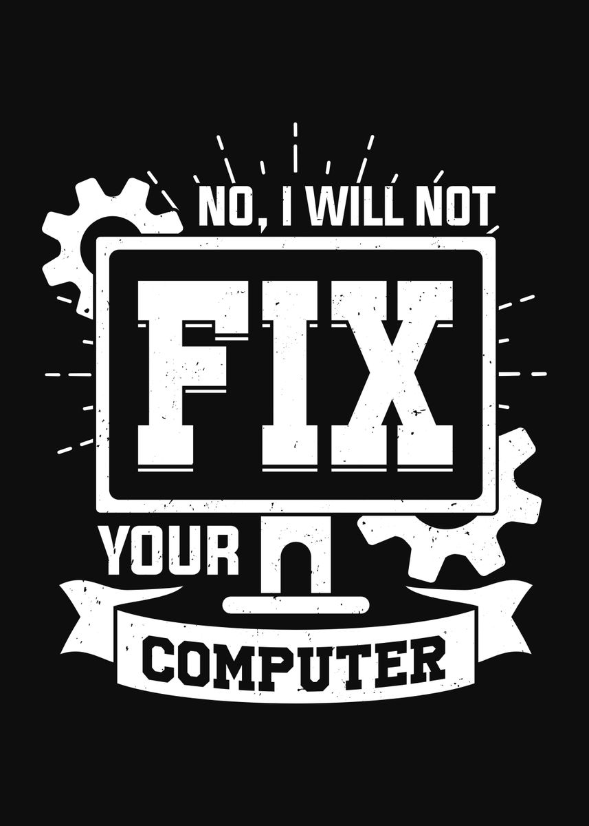 'Tech Support Design' Poster, picture, metal print, paint by Marcel ...