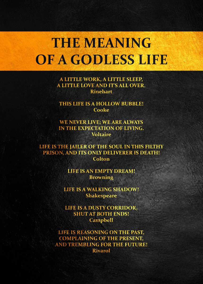 'A Godless Life' Poster, picture, metal print, paint by ABConcepts ...