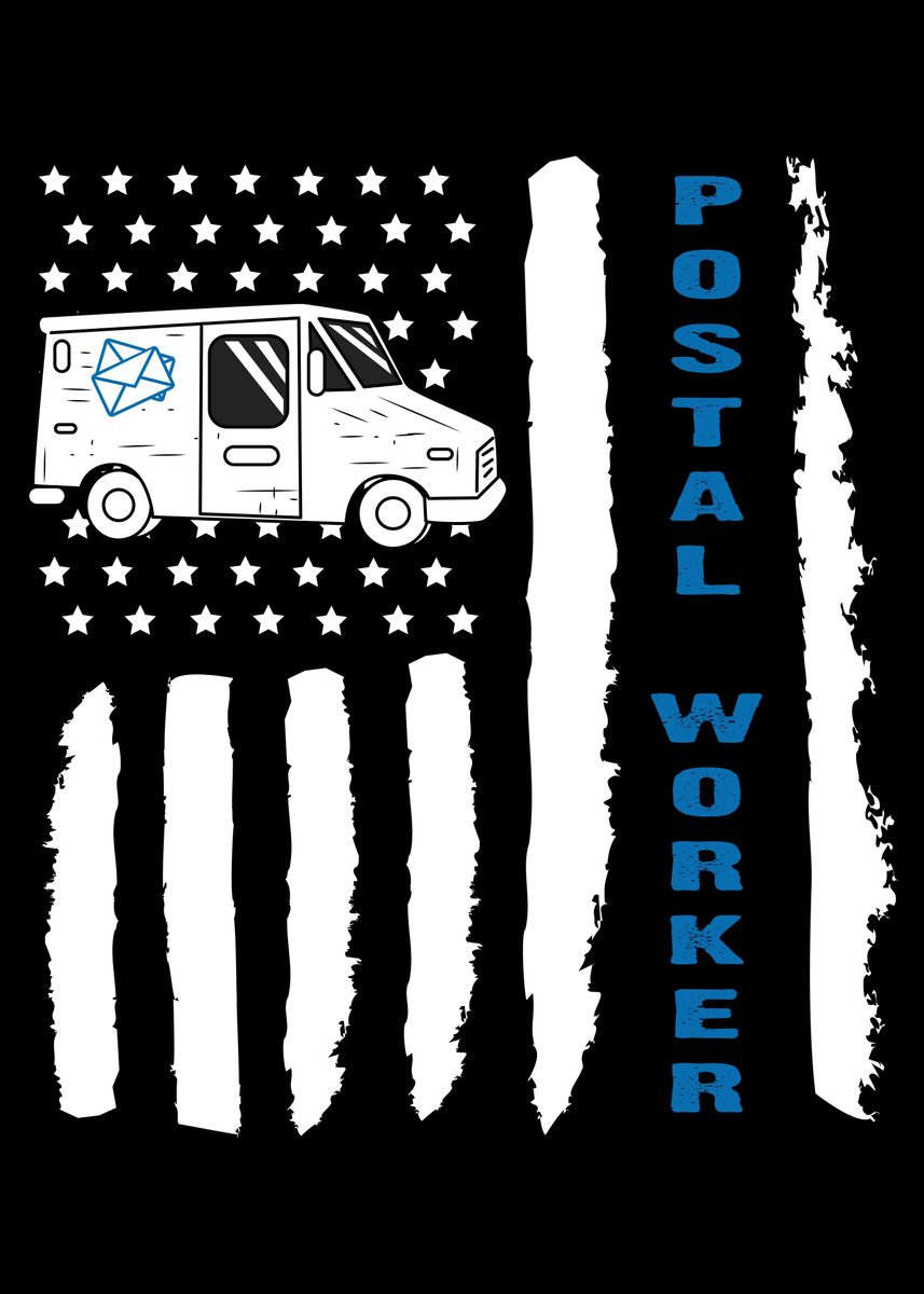 'Postal Worker Funny Gift' Poster, picture, metal print, paint by ...