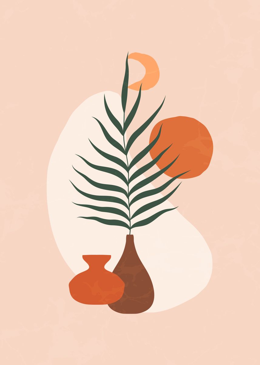 'Flower Vase Modern Art 2' Poster, picture, metal print, paint by Human ...