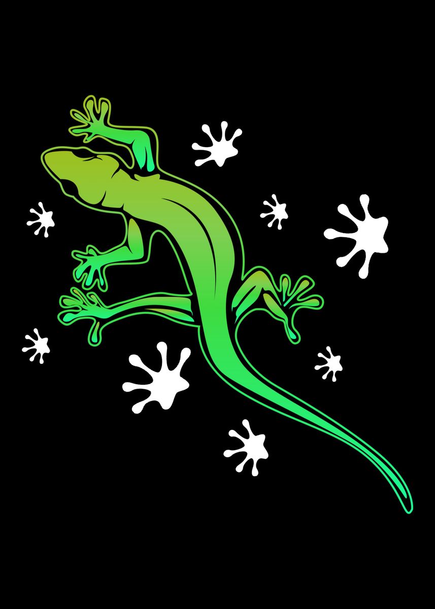 'Lizard' Poster, picture, metal print, paint by Hexor | Displate