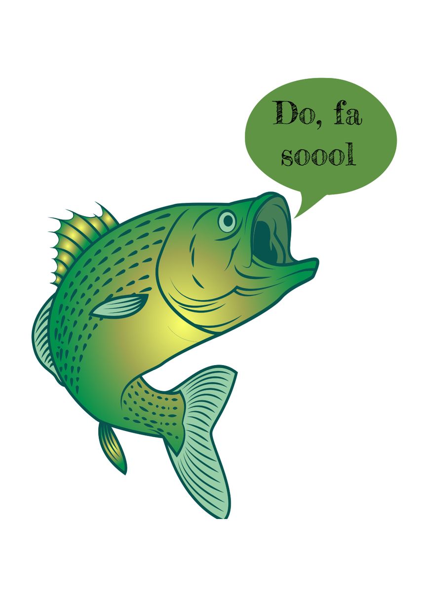 'Hilarious Signing Fish' Poster, picture, metal print, paint by ...