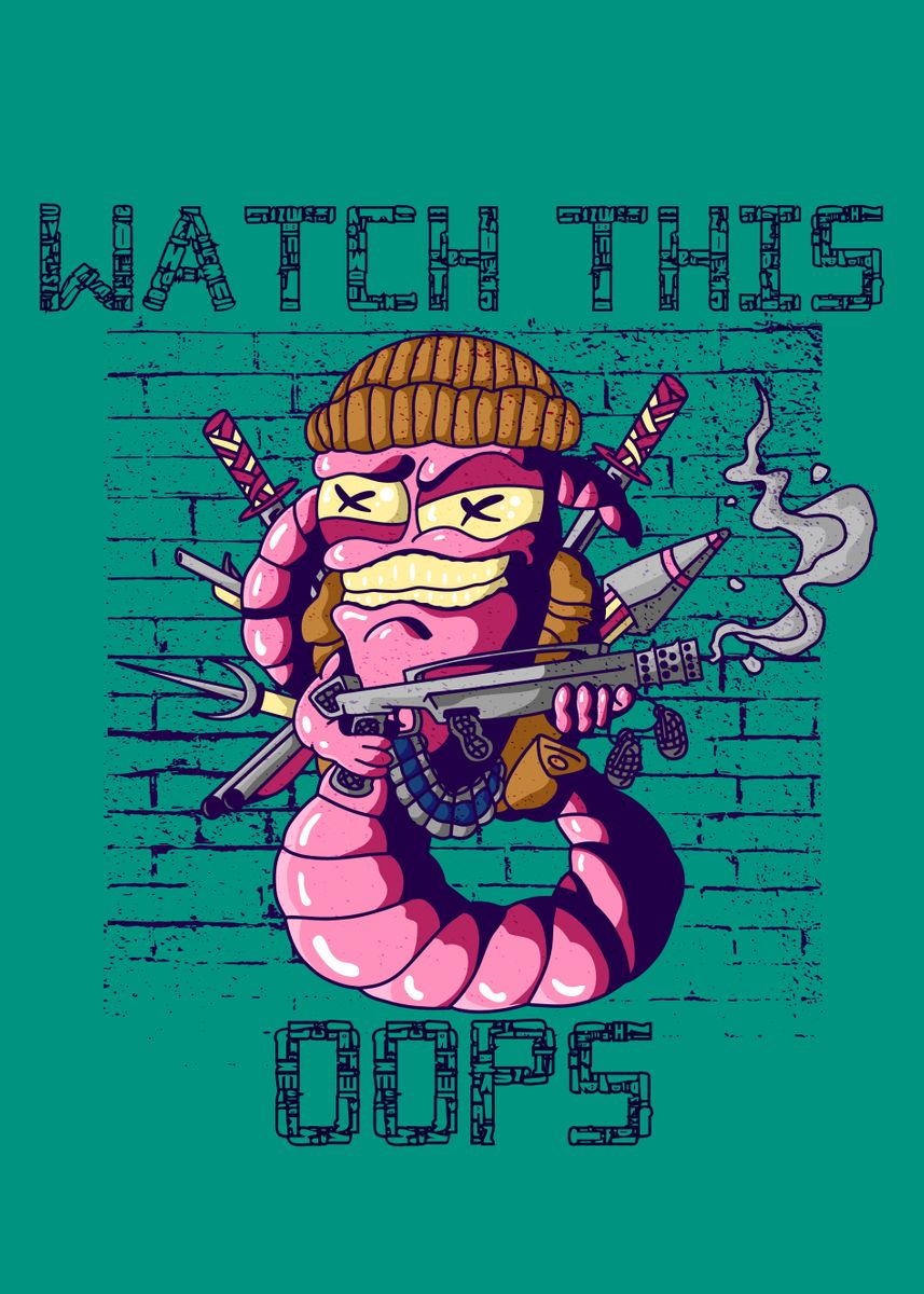 'WAR WORM' Poster, picture, metal print, paint by StonerPlates | Displate