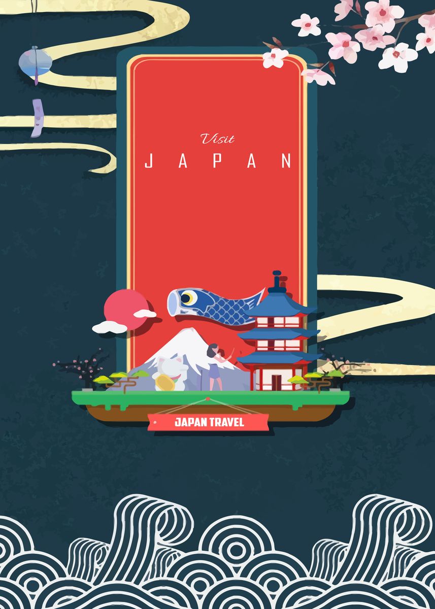 'Visit Japan' Poster, picture, metal print, paint by Metal Posters ...