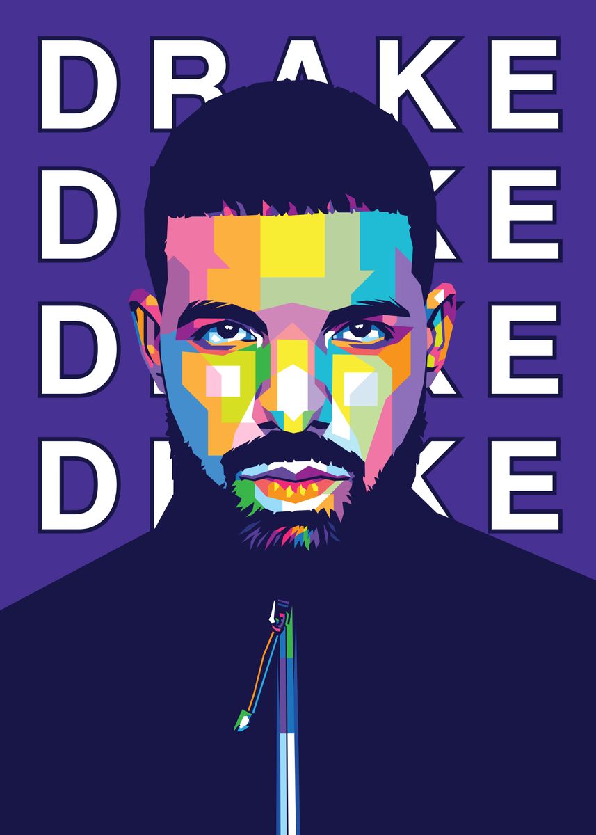 'Drake' Poster, picture, metal print, paint by Namrahc Kunatip | Displate