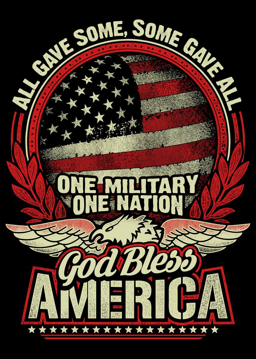 'god bless america' Poster, picture, metal print, paint by Ron Studio ...