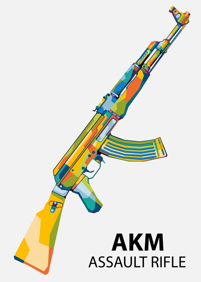 'AKM ASSAULT RIFLE' Poster, picture, metal print, paint by Ardi ...