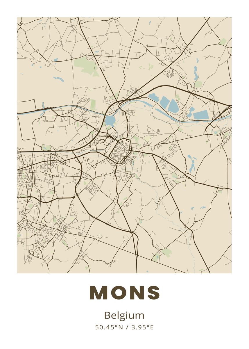 'Mons City Map' Poster by Tarendra Studio | Displate