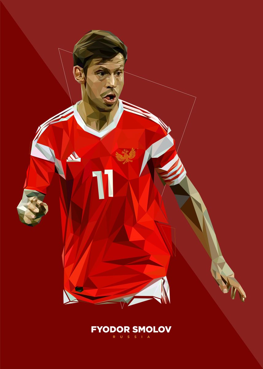 'Fyodor Smolov' Poster, picture, metal print, paint by Lowpoly Posters ...