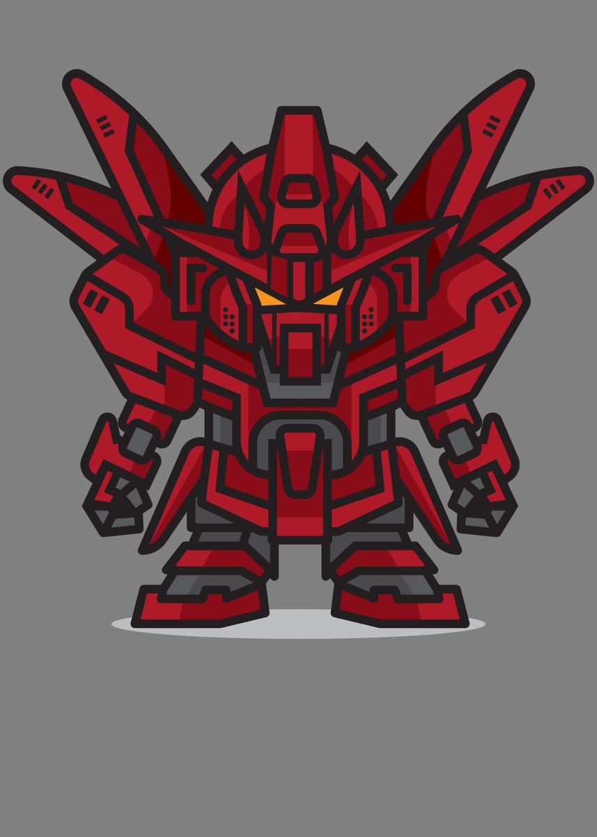 'Cute Evil Anime Mecha' Poster, picture, metal print, paint by ...