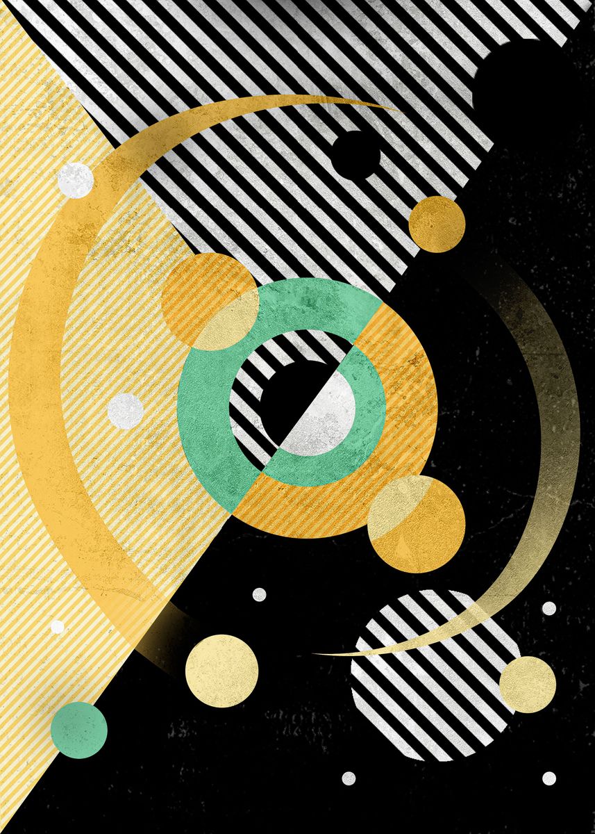 'Abstract Atom ' Poster, picture, metal print, paint by Milos | Displate