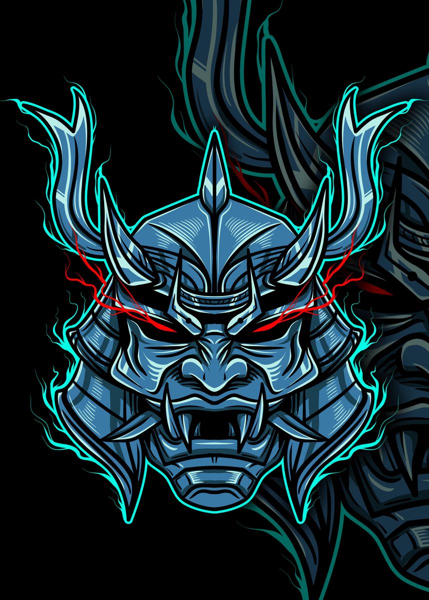 'Samurai blue' Poster, picture, metal print, paint by Novianto Agung ...