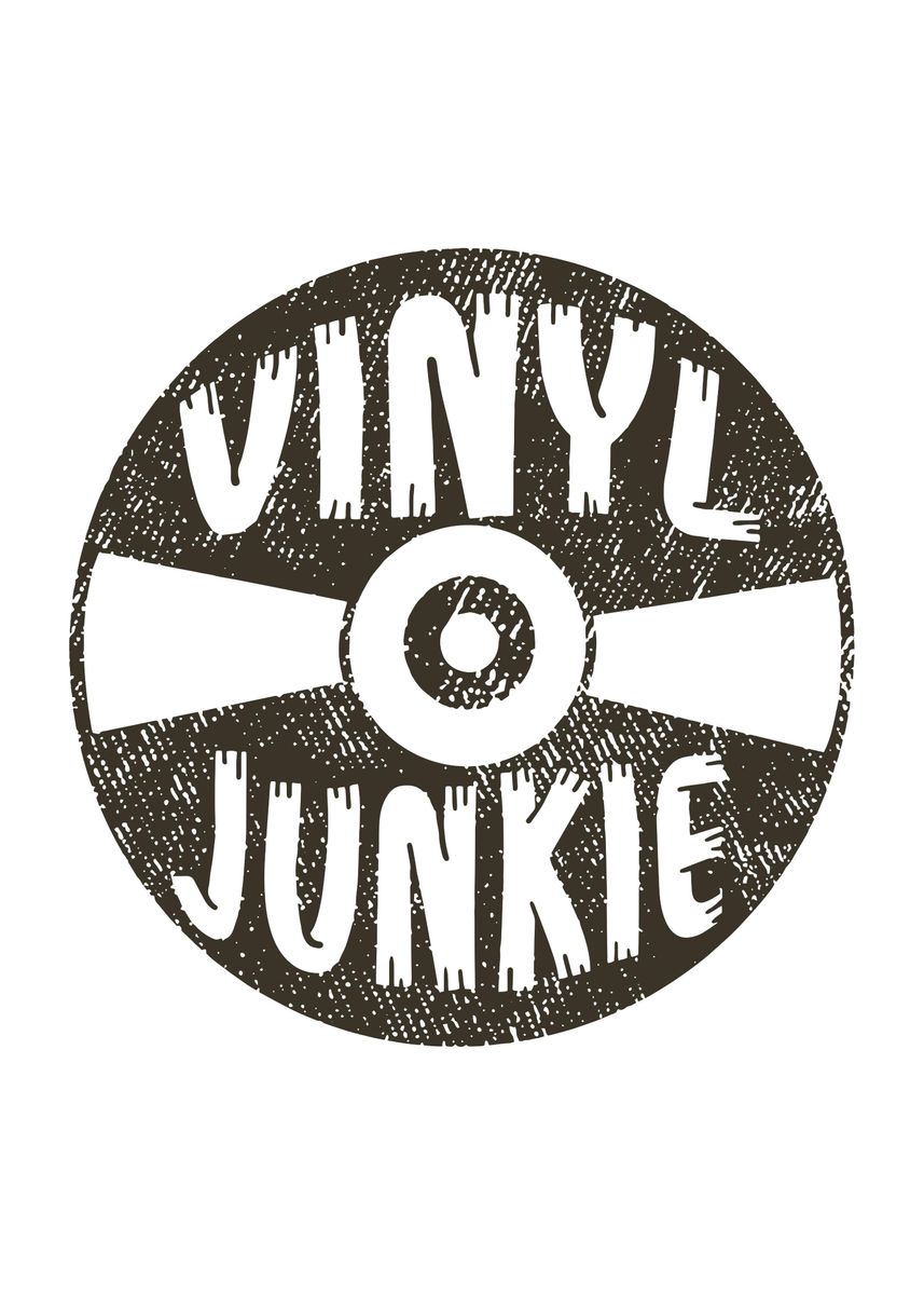 'Vinyl Junkie Retro Music' Poster, picture, metal print, paint by ...