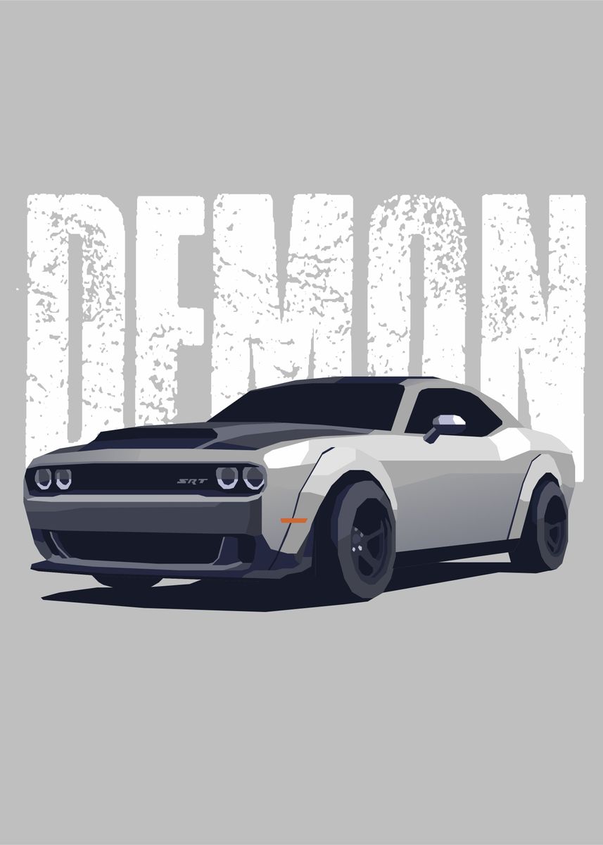 SRT Challenger Demon printed Matte Poster birthdays art car poster gift ...