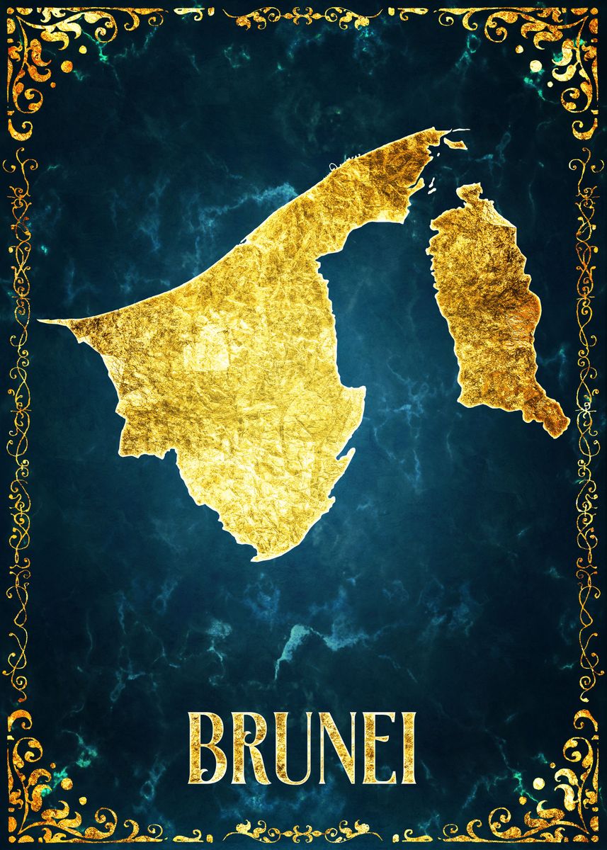 'brunei' Poster, picture, metal print, paint by SplashDesign | Displate