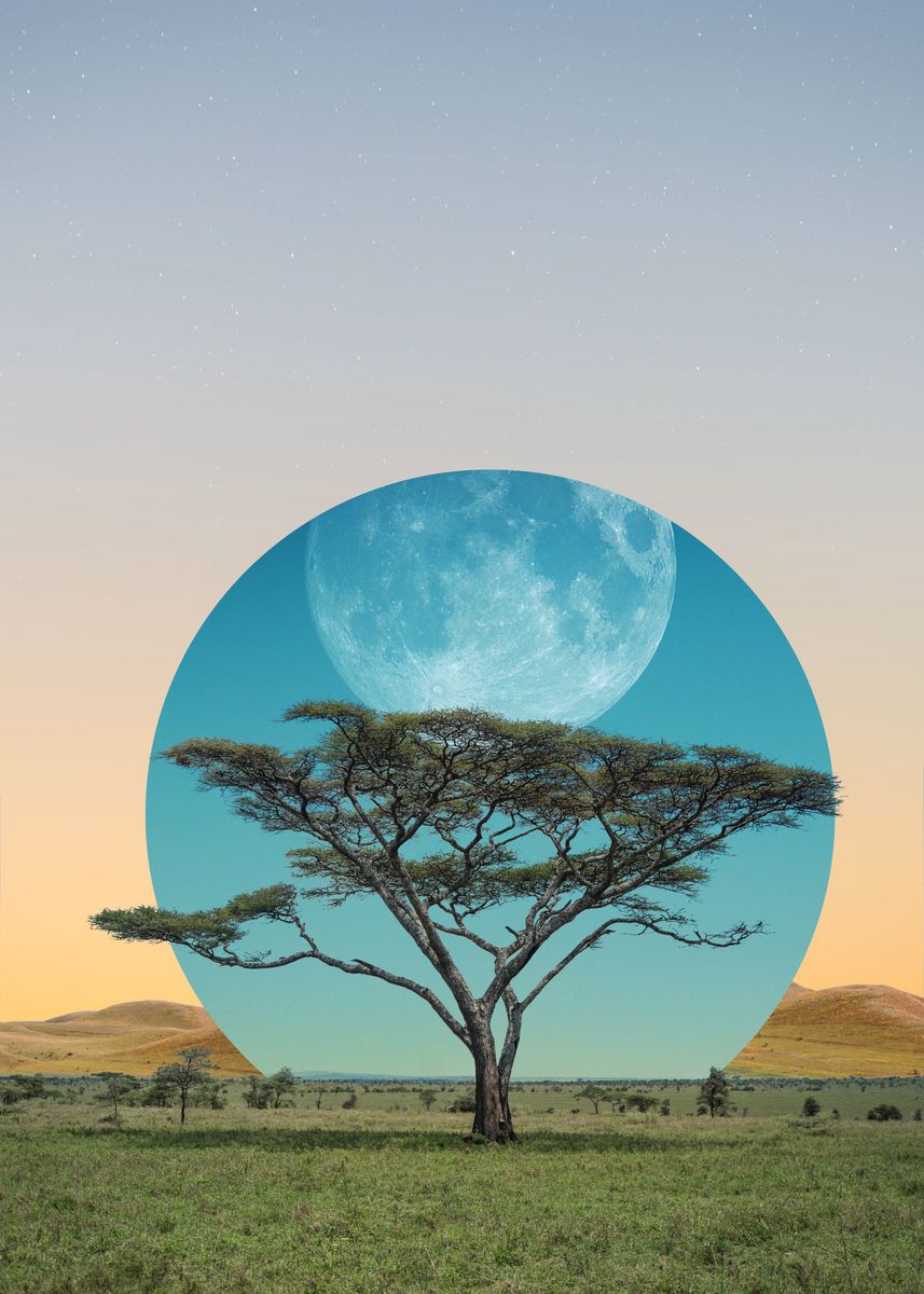 'Moon Tree' Poster, picture, metal print, paint by Aaron the Humble ...