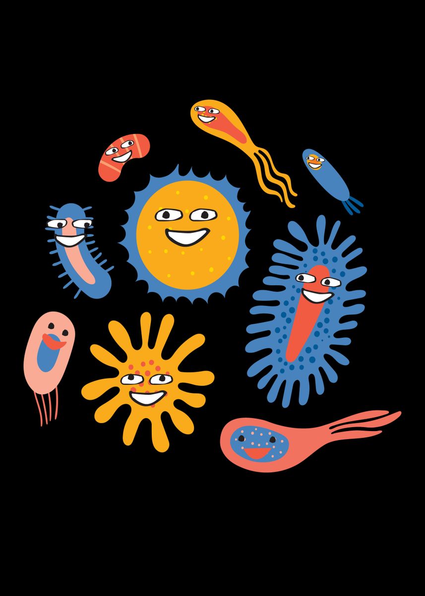 'Fun Bacteria' Poster by Mooon | Displate