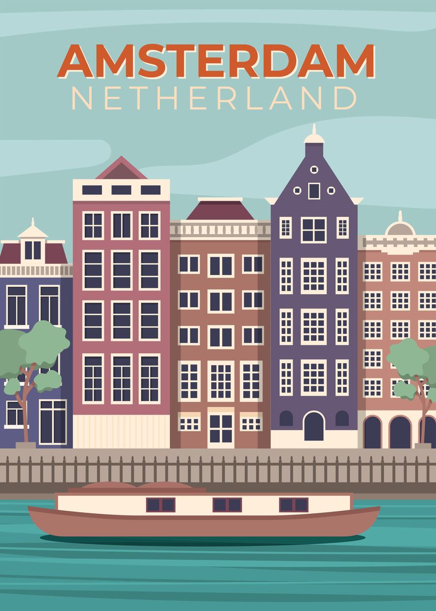 'Amsterdam' Poster by Metal Art | Displate