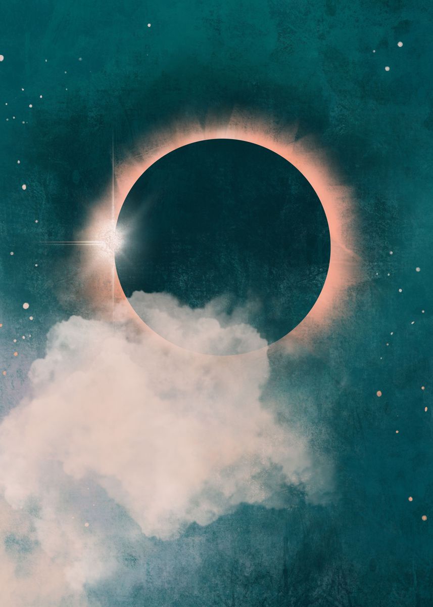 'Lunar eclipse ' Poster, picture, metal print, paint by Vanja Paunovic ...