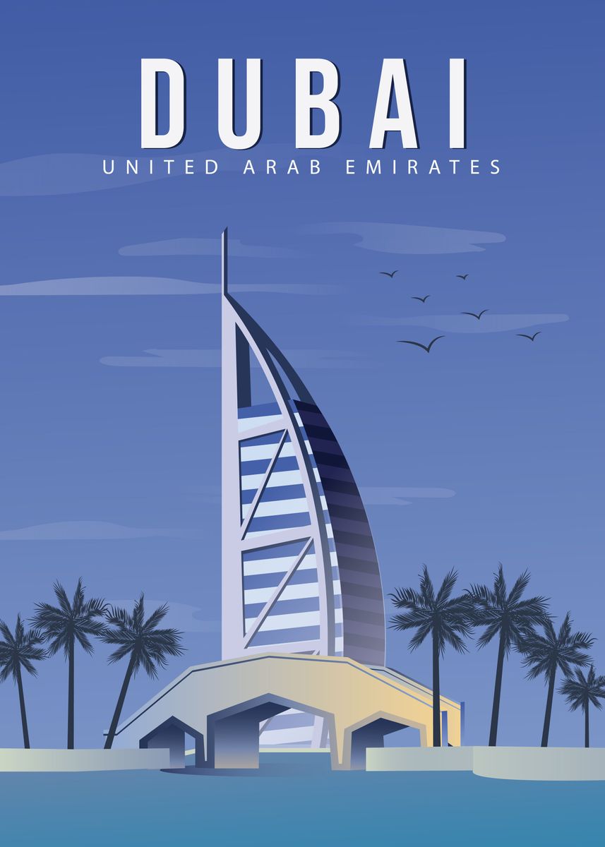 'Dubai Landmark' Poster, picture, metal print, paint by Metal Art ...