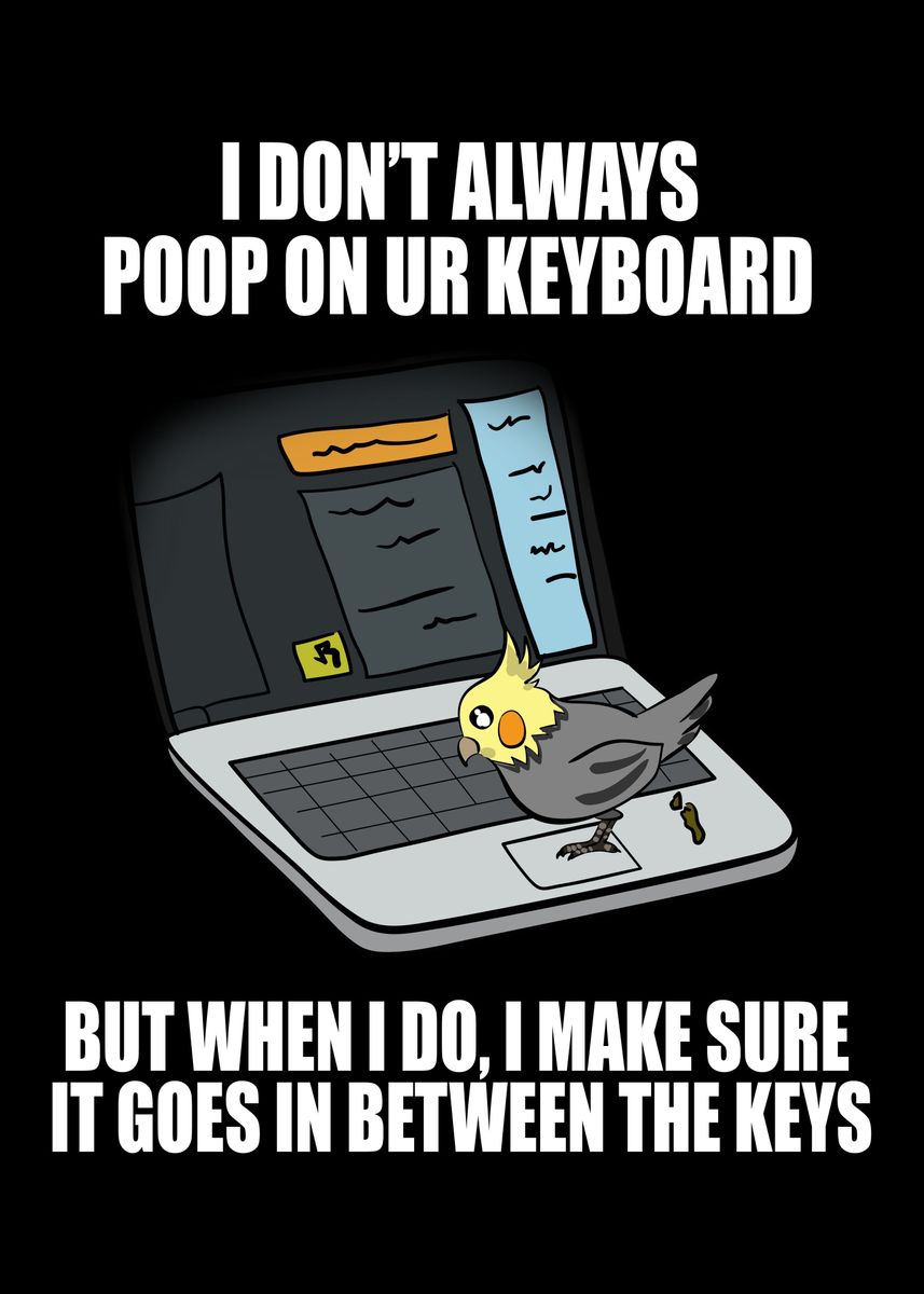 'COCKATIEL Birds Meme Funny' Poster, picture, metal print, paint by ...