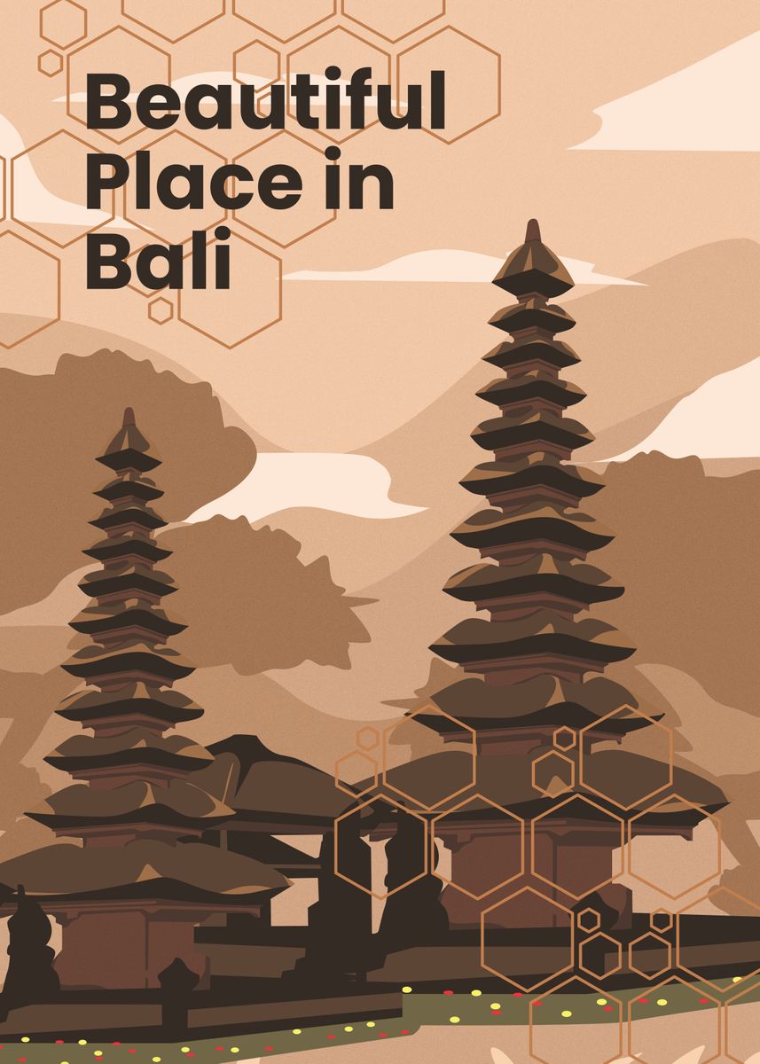 'Beautiful Bali' Poster, picture, metal print, paint by vectorhelowpal ...