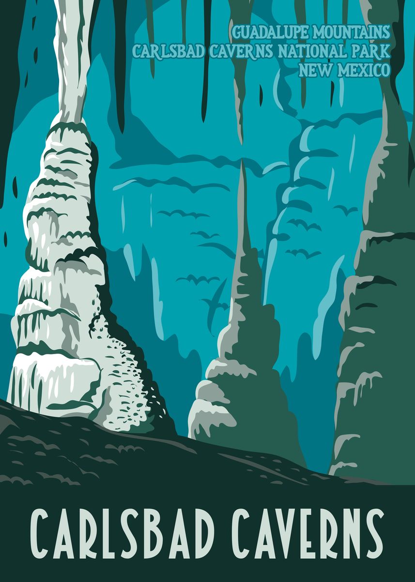 'Carlsbad Caverns WPA' Poster, picture, metal print, paint by John ...