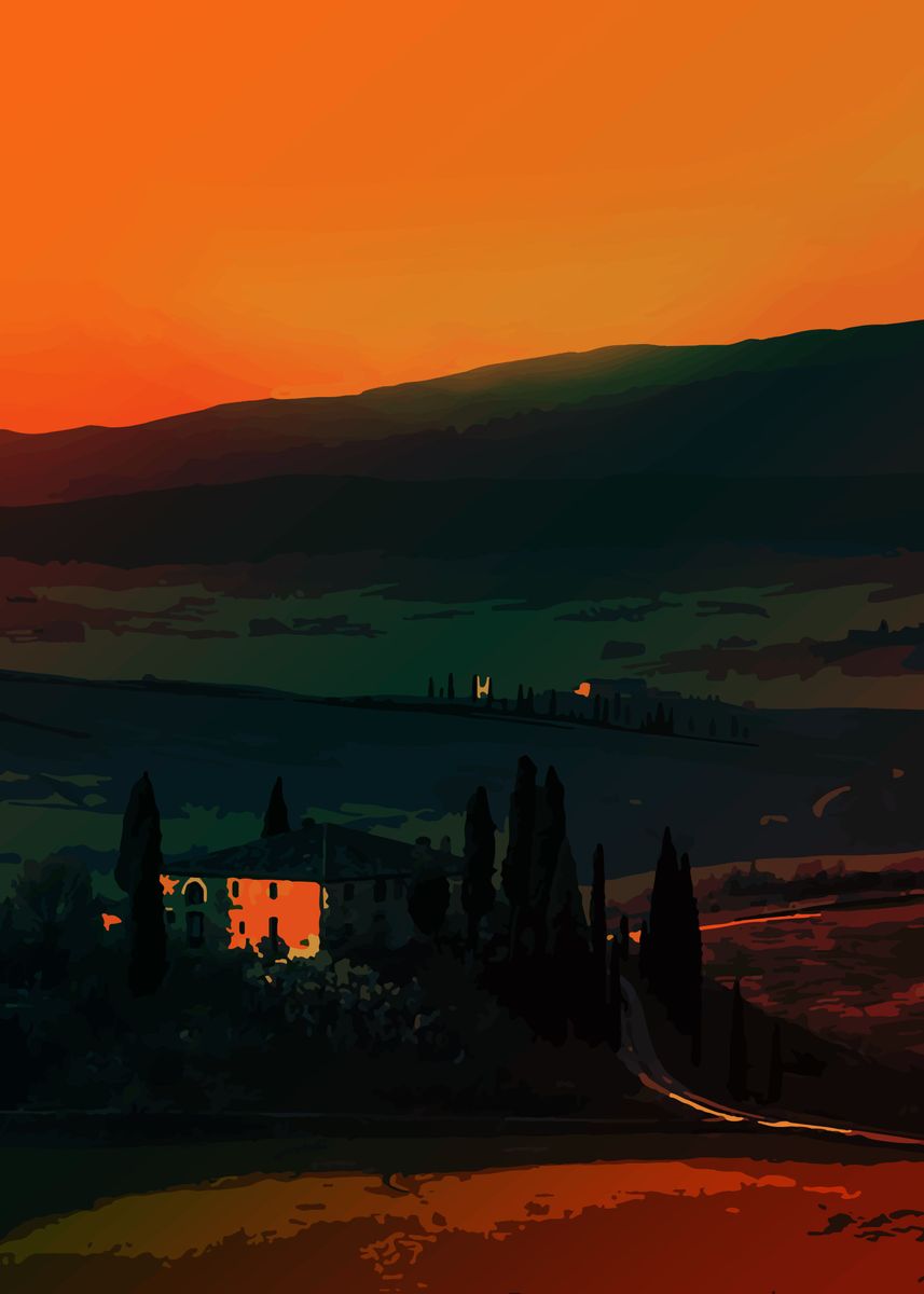 'Toscana ' Poster, picture, metal print, paint by Art Creative | Displate