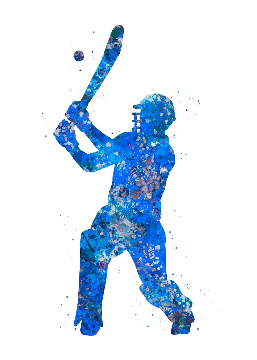 'Cricket player' Poster, picture, metal print, paint by Yahya Art ...